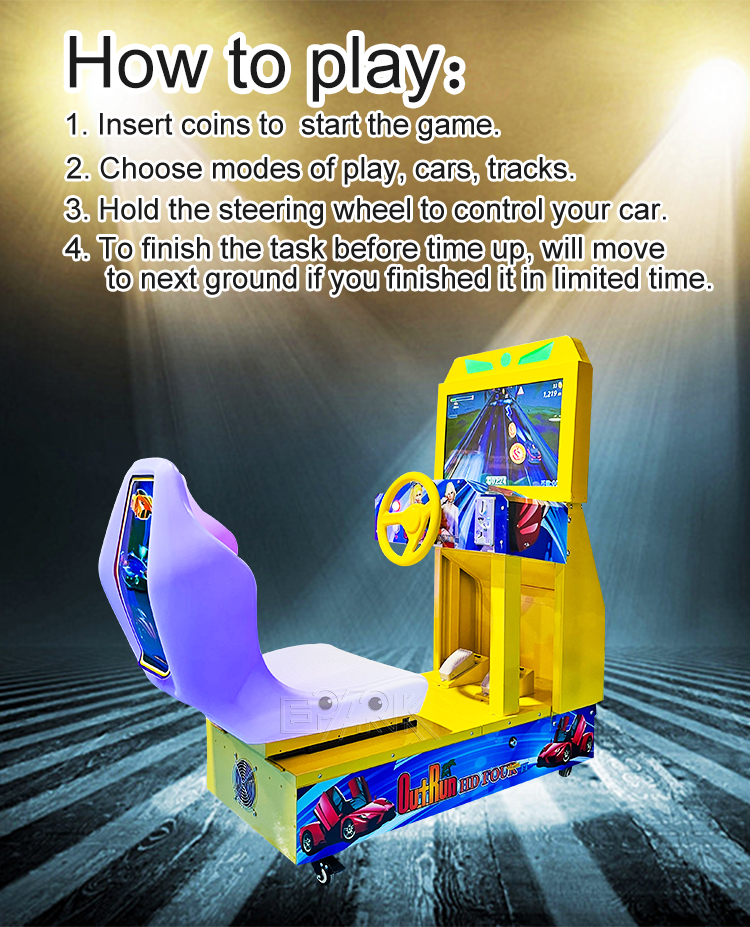 Indoor Game Center Simulator Arcade Car Racing Game Lenkrad mit Stuhl ...