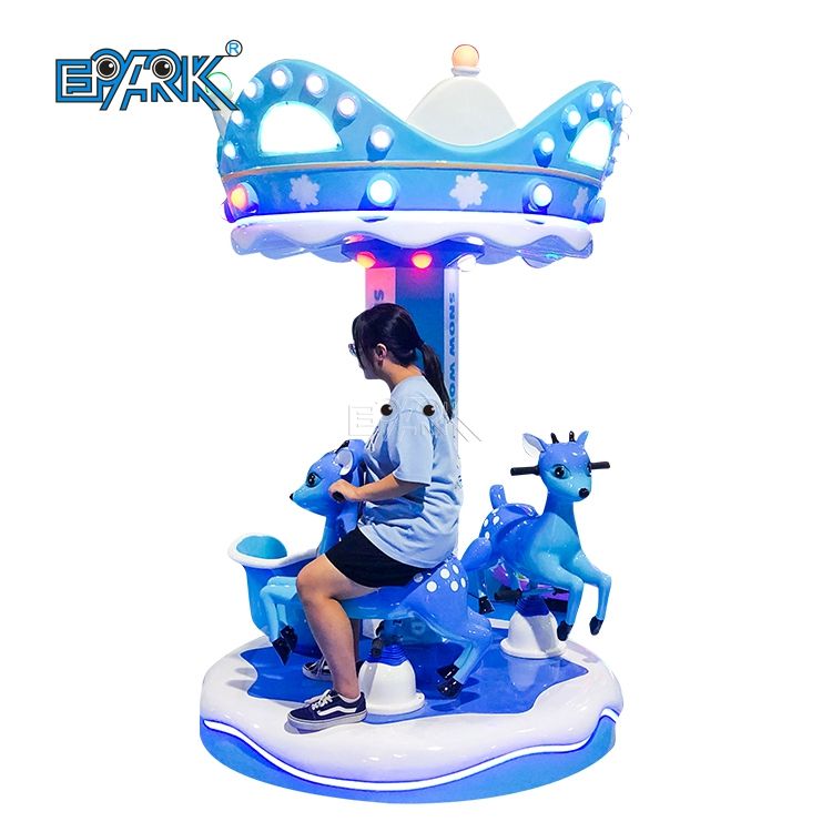 Kids Indoor Play Carousel Fiberglass Carousel 3 Seats Merry Go Round ...