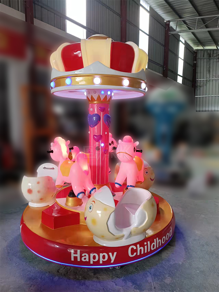 Indoor Amusement Park Happy Childhood 6 Seat Carousel For 6 Player ...