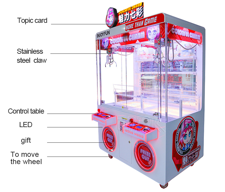 New Design 2 Payers Doll Vending Claw Machine Coin Operated Mystery ...