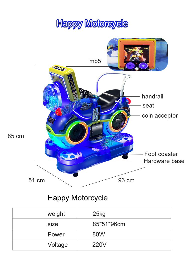FEC Arcade Machine Kids Game Machine Happy Motorcycle Kiddie Ride - One ...