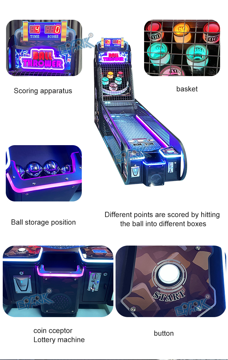Coin Operated Game Machine Single Player Ball Thrower Bowling Arcade ...