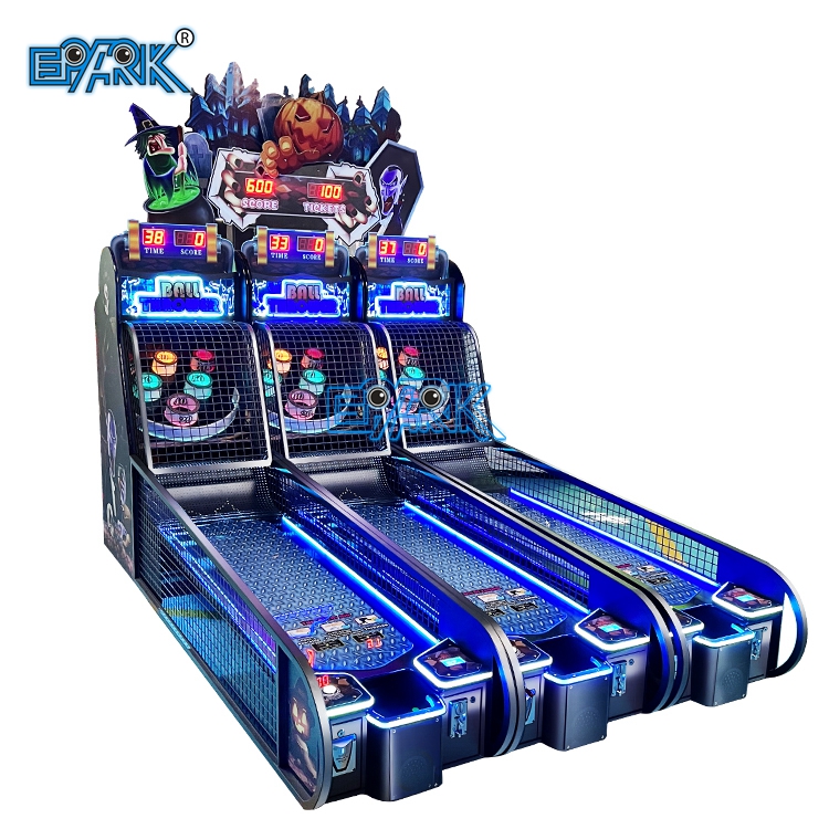 Amusement Park Ball Thrower Bowling Machine Coin Operated Sports Game ...