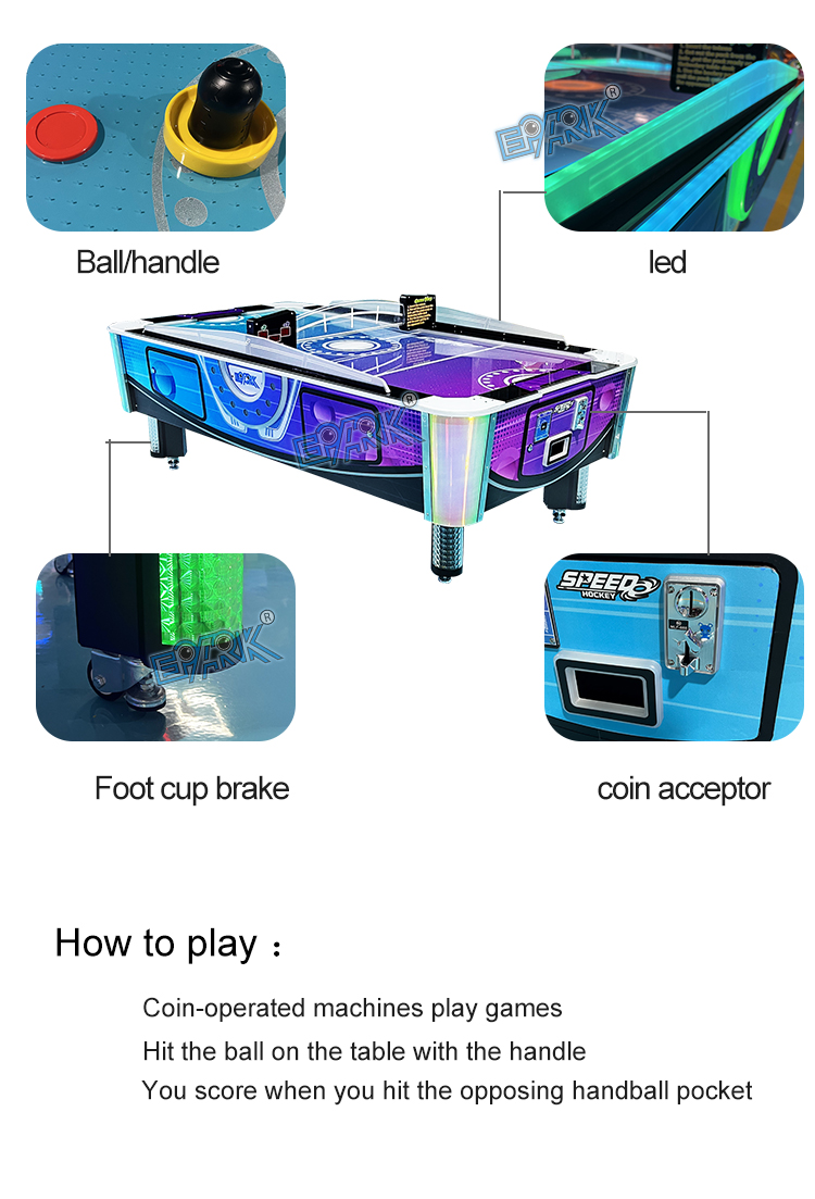 Amusement Park Super Speed Hockey Coin Operated Arcade Air Hockey ...