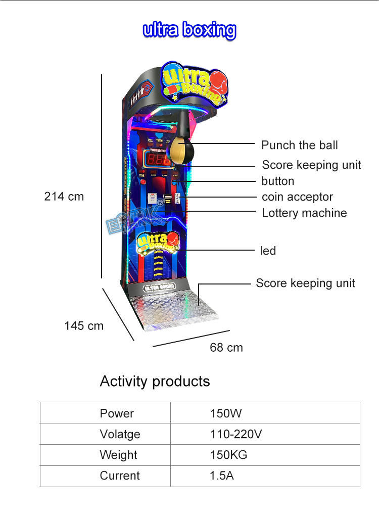 Ultra Boxing Amusement Park Electronic Hammer Boxing Machine Arcade ...