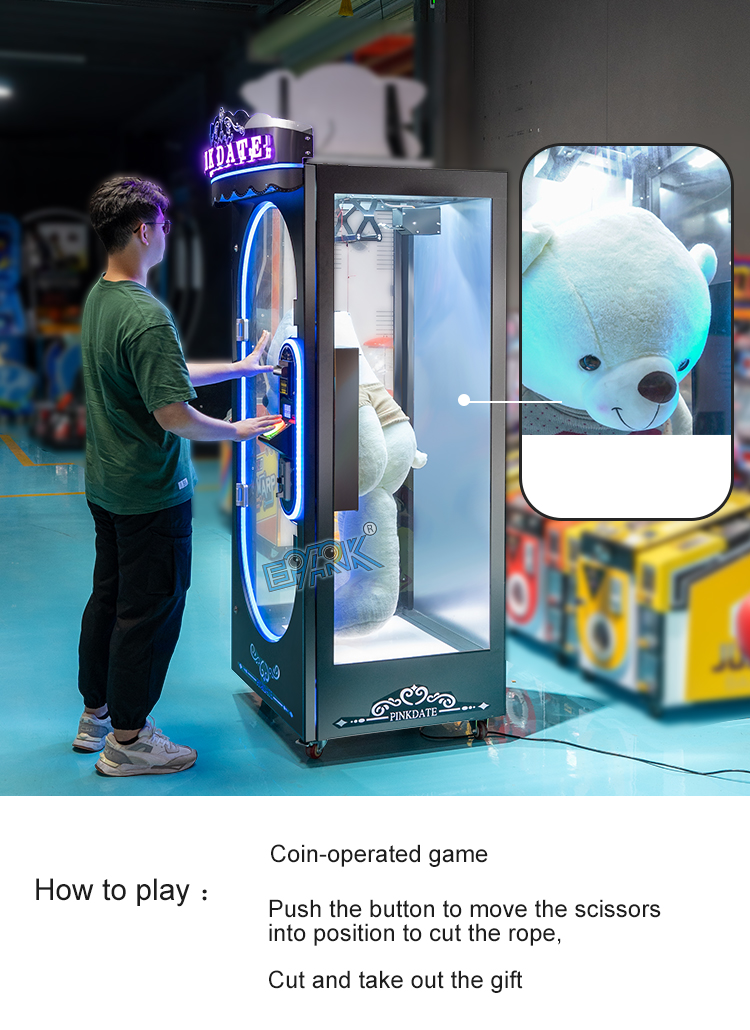 Claw Crane Game Machine Pink Date Cut Prize Single Player Scissors Cut ...