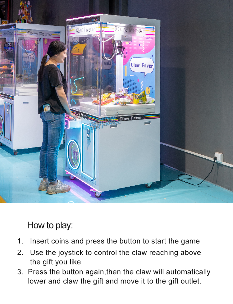 Coin Operated Arcade Snack Grabbing Machine Mini Crane Machine Plush ...